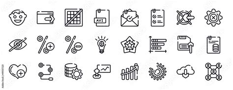 User Interface Thin Line Icons Set User Interface Outline Icons