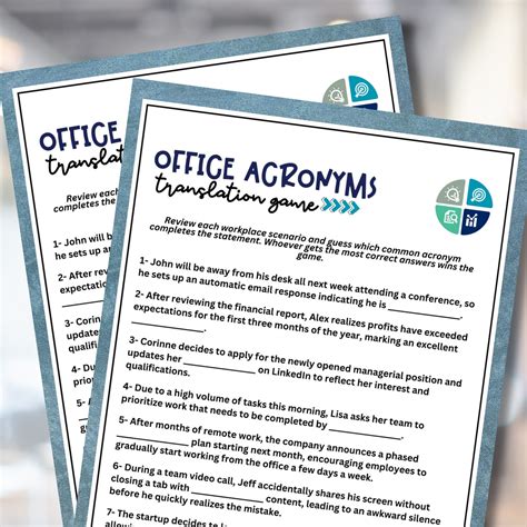 Office Party Workplace Acronyms Party Prints Press