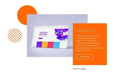 about us block with shapes html code example by nicepage