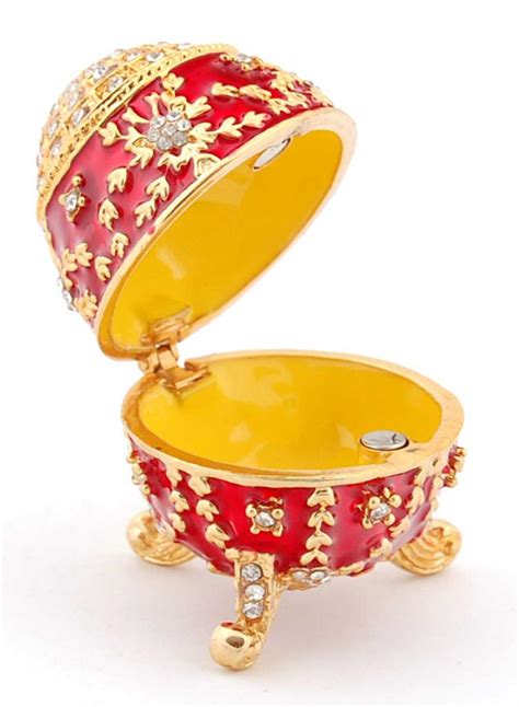 Декоративна метална кутийка за бижута във формата на яйце фаберже подаръци Podobro CoМ