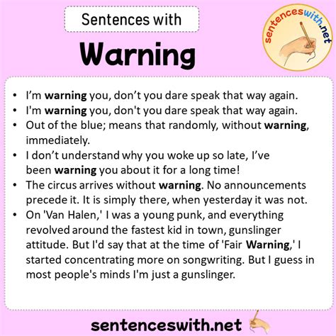 Sentences With Warning Sentences About Warning In English Sentenceswith Net