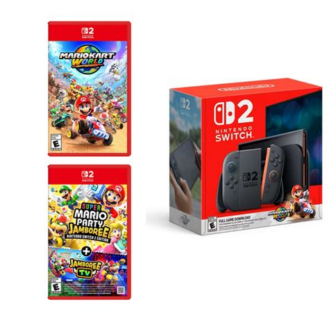 Nintendo Switch 2 Console Bundle Mario Kart World And Super Mario Party