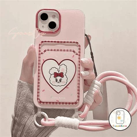 ความรัก กล่องใส่บัตร สายสะพาย เคสไอโฟนx สำหรับ เคส Iphone 14 12 15 11 16 13 Pro Max 8 7 Plus Xr