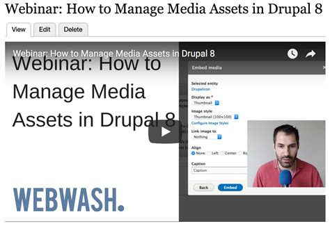 manage media using entity browser and entity embed in drupal 8 webwash