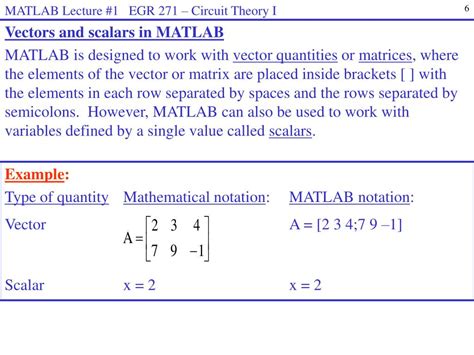 ppt matlab lecture 1 egr 271 circuit theory i powerpoint