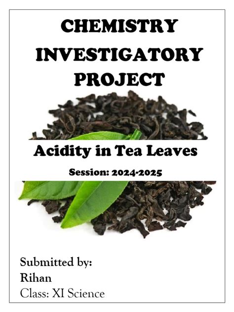 Acidity In Tea Rihan Pdf Tea Chemical Substances