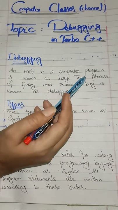 Debugging Shorts Youtubeshorts Debugging Bug Types Syntax Logical Runtime Youtube