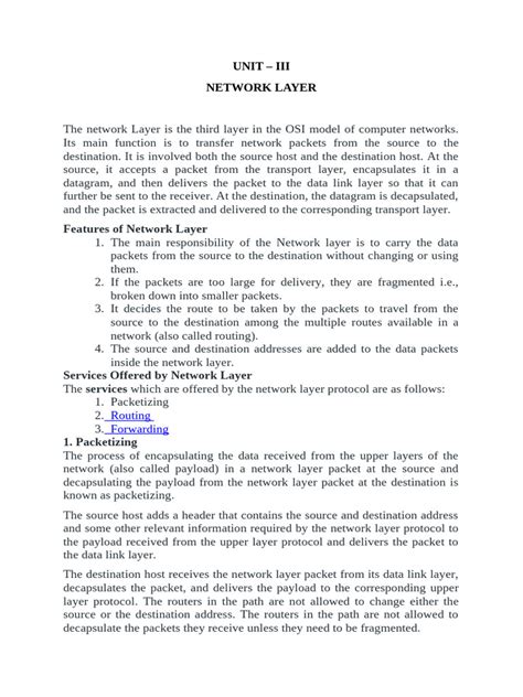 Unit Iii Cn Pdf Computer Network I Pv6