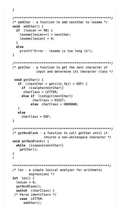 Frontc A Lexical Analyzer System For Simple