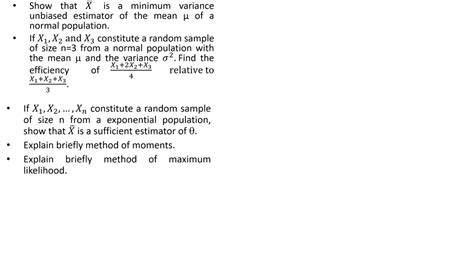 Solved Show That X Is A Minimum Variance Unbiased Estimator Chegg