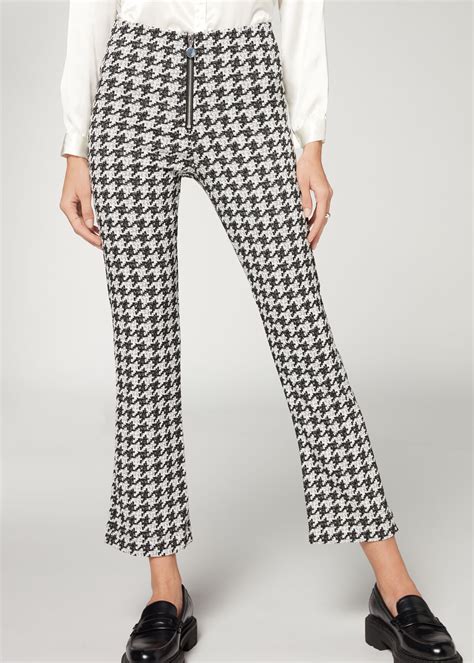 Легінси Мінікльош у Клітинку Максі «Куряча Лапка на Блискавці Calzedonia