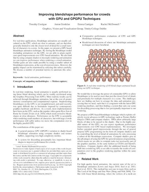 Pdf Improving Blendshape Performance For Crowdsith Gpu And · Ing
