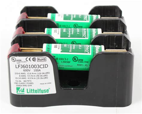 Babefuse LFJ60100 3CID Fuse Block W 3x Time Delay Current Limit Fuses JTD 100 SocoTek LLC