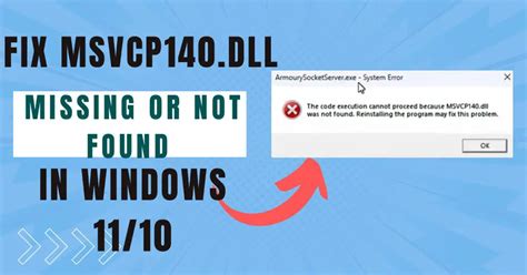 Fix MSVCP DLL Missing Or Not Found In Windows