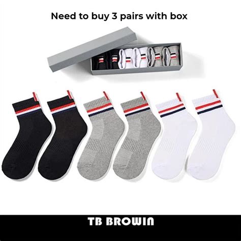 Tb Browin Thom 남자 양말 한국 패션 Rwb 스트라이프 노쇼 여성 코튼 스트리트 하라주쿠 스타킹