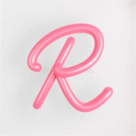 3d Pink Script Uppercase Letter R On Light Background Cute Cursive