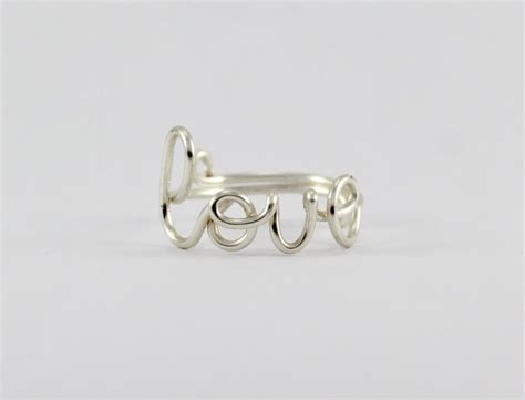 Wire Love Ring Adjustable Fits Most Size Fine Silver Etsy