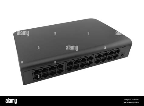 Networking Ethernet 24 Port Switch Isolated On White Background
