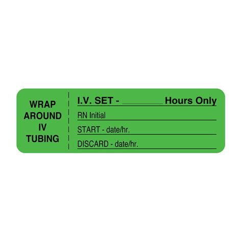 Iv Tubing Identification Labels Nevs Ink