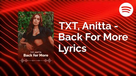 Tomorrow X Together And Anitta Back For More Lyricsletra Youtube