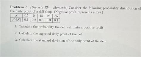 Solved Problem 5 Discrete RV Moments Consider The Chegg Com