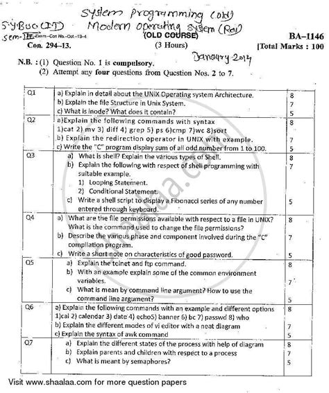 System Programming Unix 2014 2015 Bsc It Information Technology