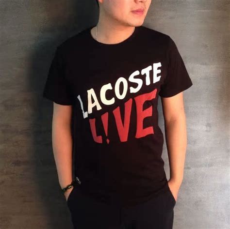 2014春夏 Live 法国鳄鱼 Lacoste 休闲 字母款 修身短袖 T恤 男九九潮店