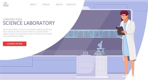 Premium Vector Science Lab Landing Page In Flat Design