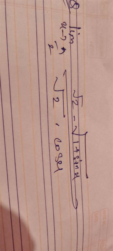 Lim X π2 √2 √1sinx Cos²x Filo