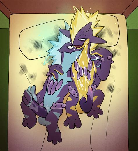 Rule 34 After Sex Amped Toxtricity Argon Vile Arm Around Shoulder Balls Bed Bodily Fluids Burn