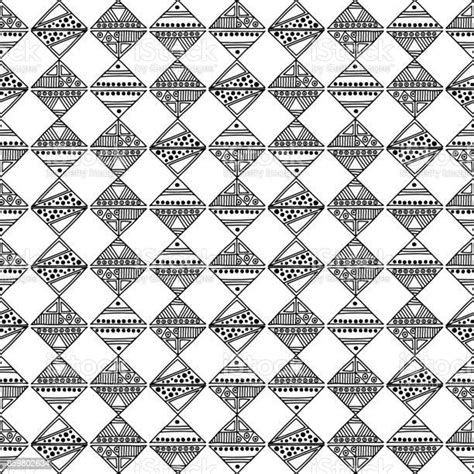 원활한 벡터 패턴입니다 손으로 기하학적 배경 흑백 색상의 장식 부족 요소를 그립니다 인종 민족 전통 모티브 인쇄 그래픽 벡터 일러스트입니다 0명에 대한 스톡 벡터 아트 및