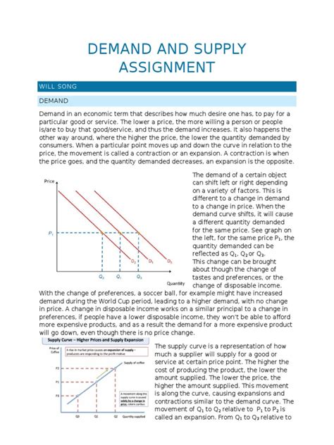 Demand And Supply Assignment Pdf Supply And Demand Demand