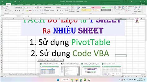 Tách Dữ Liệu Từ 1 Sheet Ra Nhiều Sheet Trong Excel Youtube