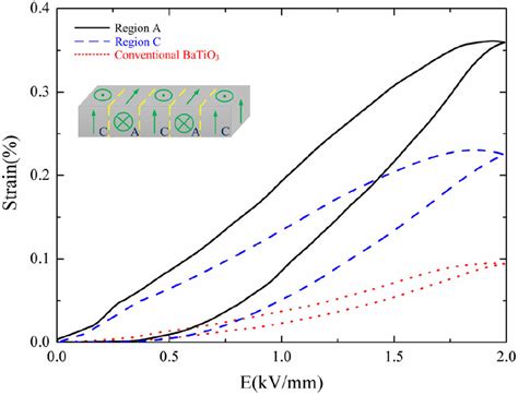 Actuation Strain Curves Of A Pop Bt Ceramic And A Conventional Poled Bt Download Scientific
