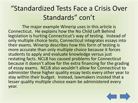 Standardized Testing And Education Ppt