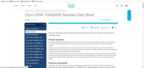 Cisco Optics Interoperability Matrix User Manual Cisco
