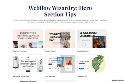 Cloneable Hero Sections Webflow