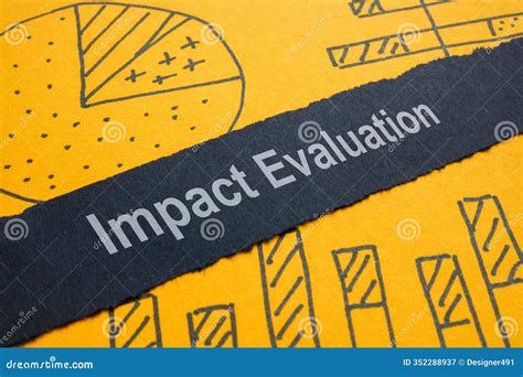 Words Impact Evaluation And Graphs Symbol Of Performance Analysis