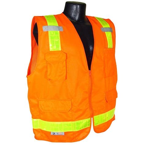 Radians Surveyor Vest With Orange Xlarge Prism Reflector Sv7poxl The