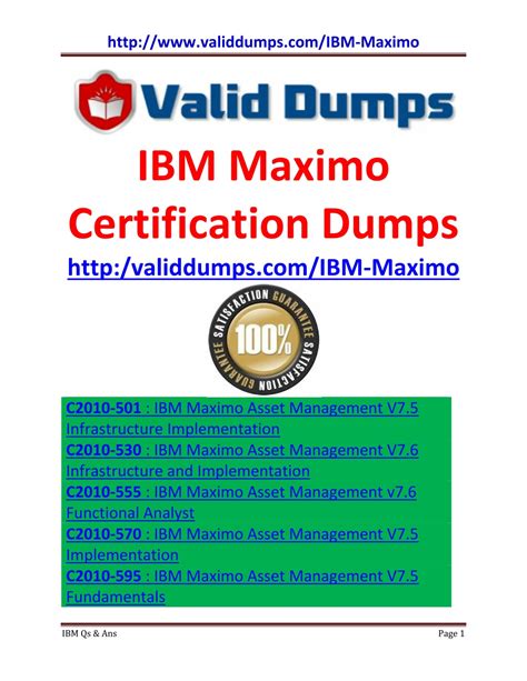 Ppt Ibm Maximo Certification Dumps Of Pass Guaranteed Questions And