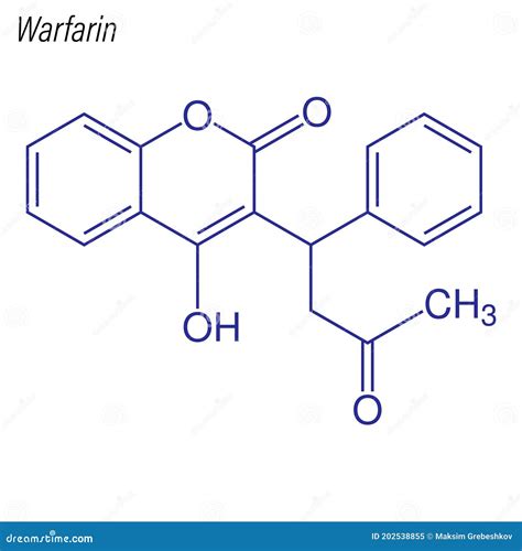 Warfarin Molecule Molecular Structures Coumarin Derivatives 3d Model