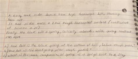 Solved A Kg Block Slides Down A M High Frictionless Chegg