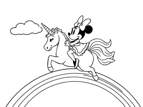 Minnie Mouse Unicorn Coloring Page Free Printable Coloring Page