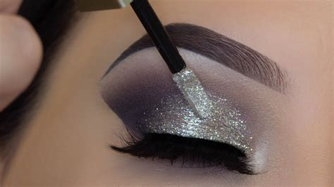 Full Face Makeup With Glitter Eyeshadow