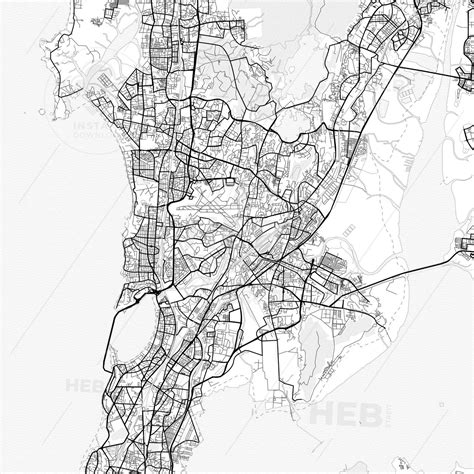 Vector Pdf Map Of Mumbai India Map Vector Vector Pdf Printable Maps