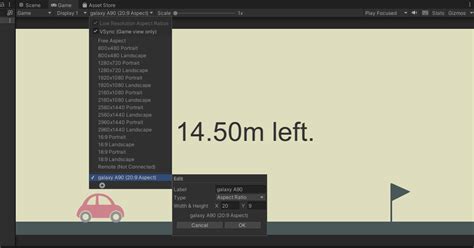 aspect unity game view and smartphone view are different stack