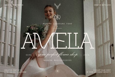 Authentic Romantic A Funky Slab Serif Typeface With 100 Ligatures