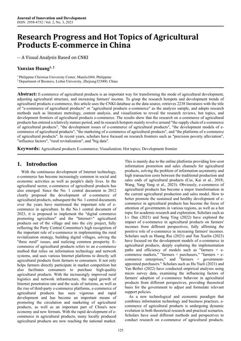 Pdf Research Progress And Hot Topics Of Agricultural Products E Commerce In China A Visual