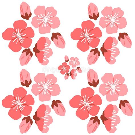Sakura Pattern The Flowery Atmosphere Evoked Joyous Feeling Sakura Season Stock Vector