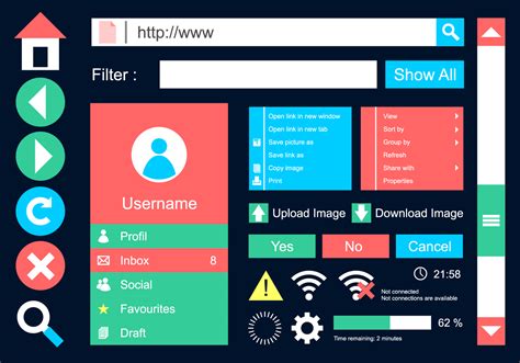 UI Collection With Address Bar Free Vector Vector Art At Vecteezy